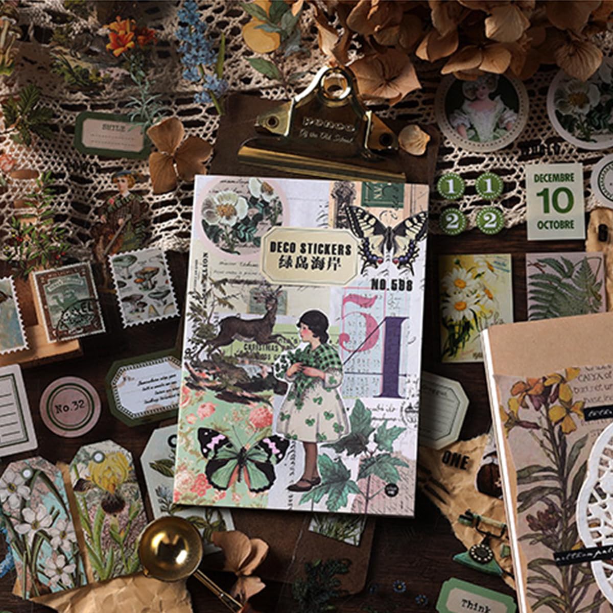 Amazon.com: Junk Journal Stickers for Scrapbooking, 160Pcs Retro Flower ...