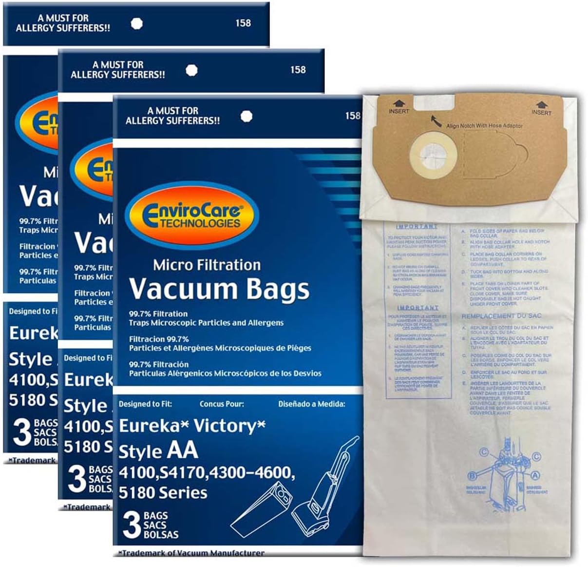 EnviroCare Replacement Micro Filtration Vacuum Cleaner Dust Bags for ...