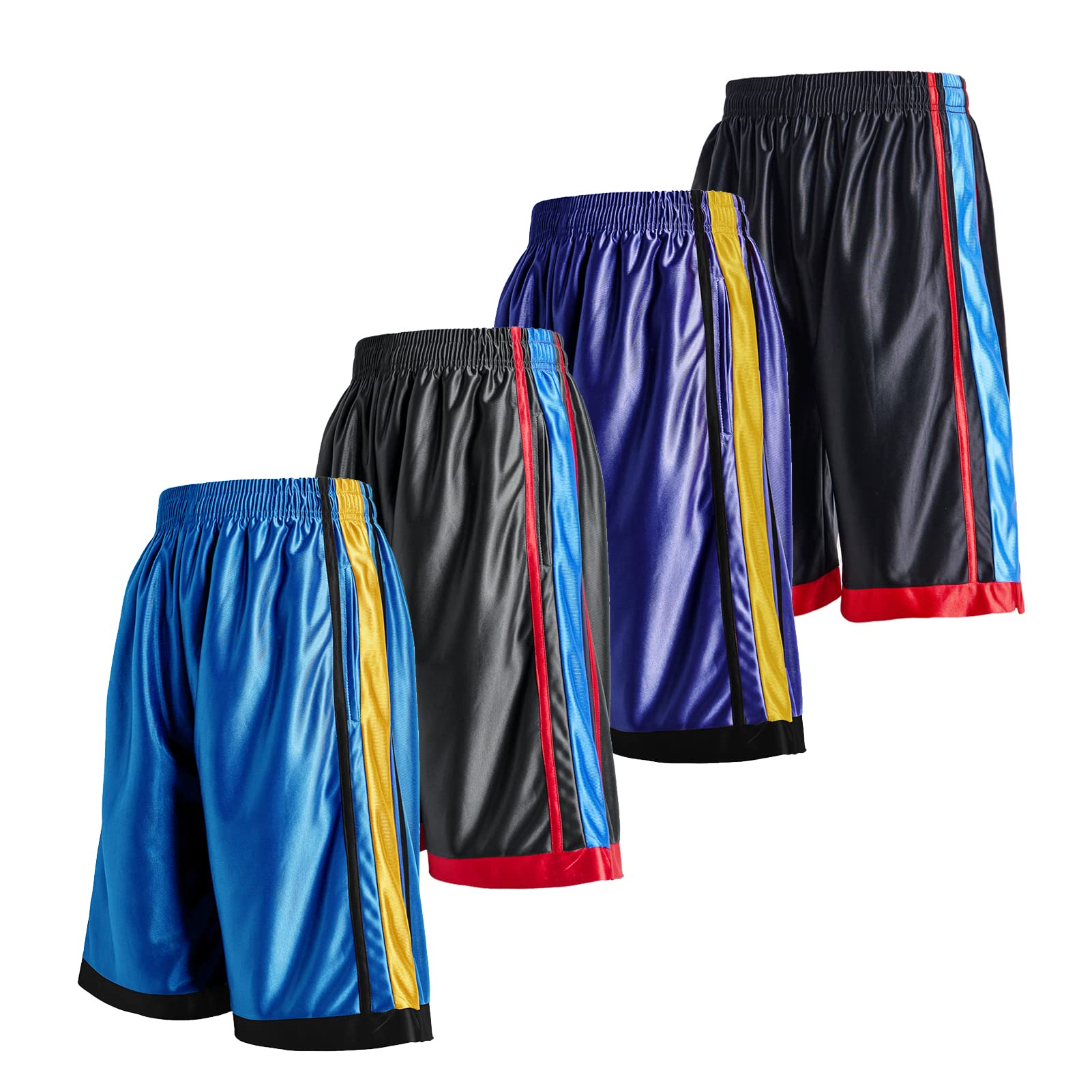 Facitisu 4 Pack Basketball Shorts Men Athletic Gym Sports Shorts with ...