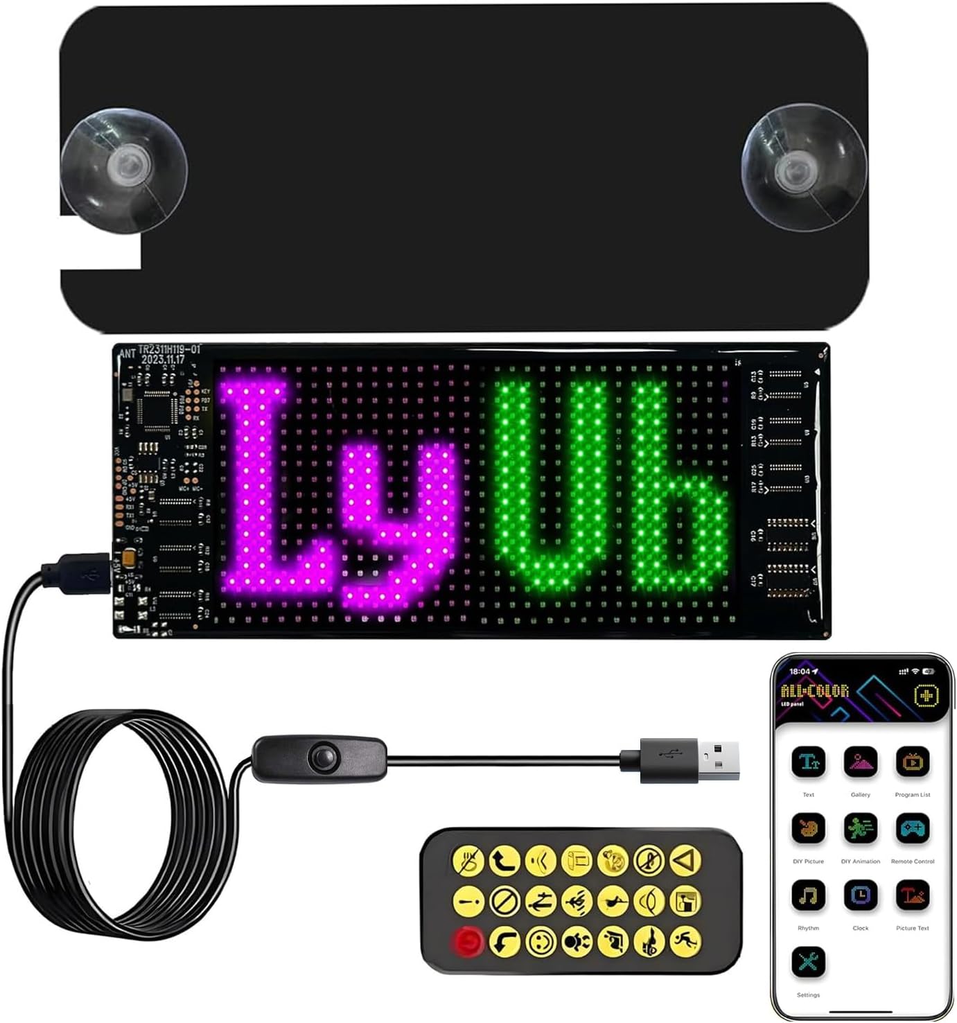 Amazon.com : (27''x5'') Programmable LED Scrolling Sign for Car ...