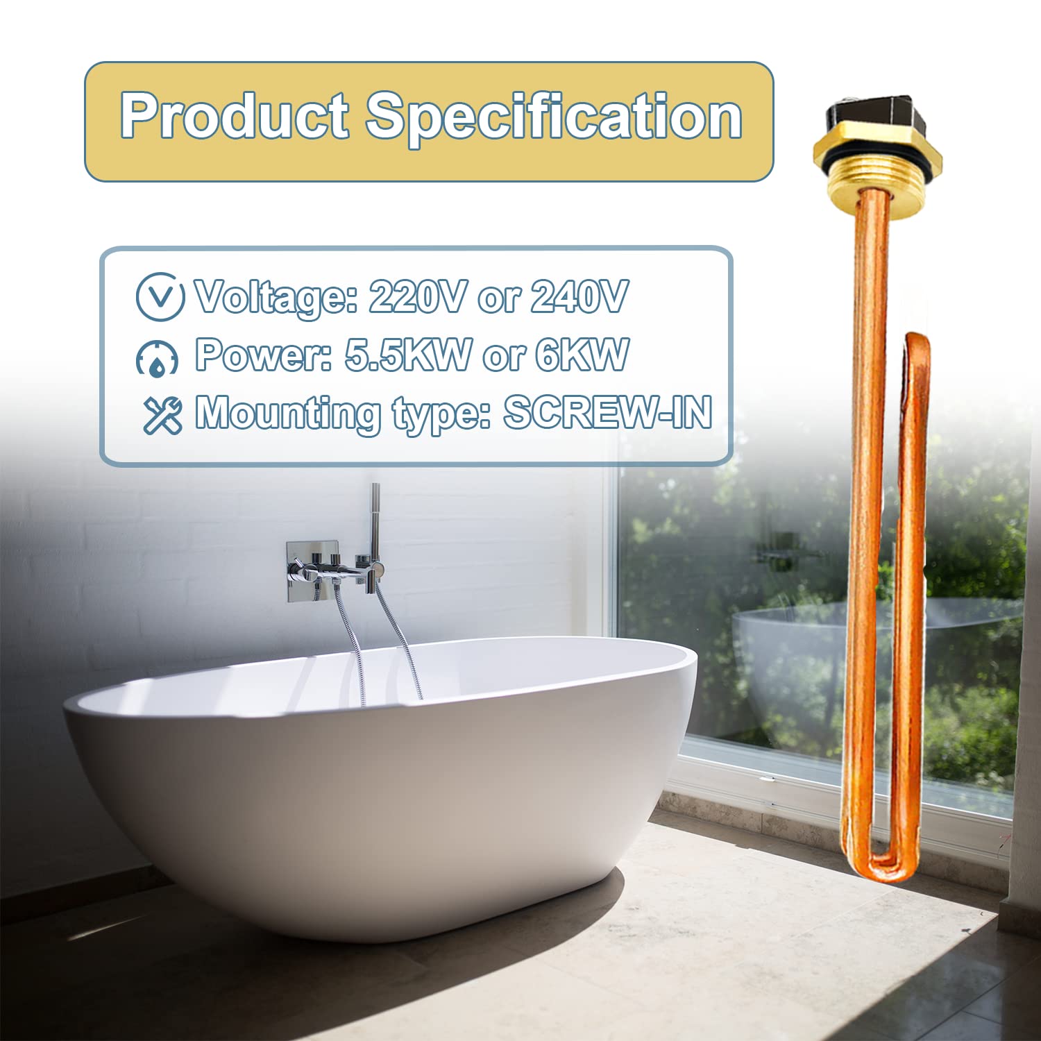 Snapklik.com : Upgraded HE 55220 Water Heater Element, For Ecosmart ECO ...
