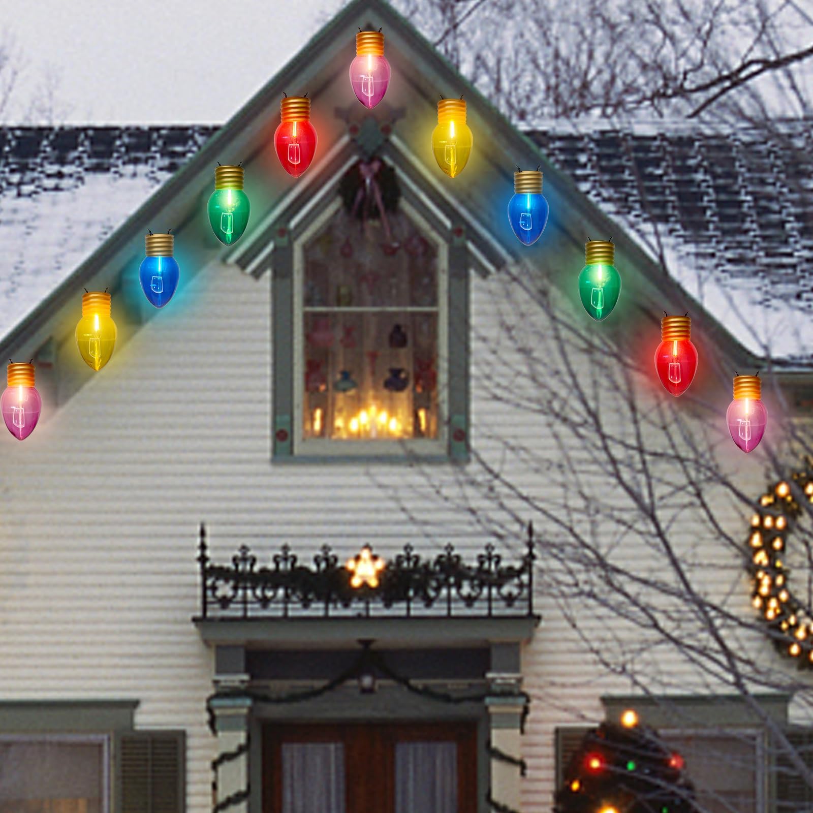 Weecrestar Smart Curtain Lights - 6.56 x 6.56ft American Flag Lights ...