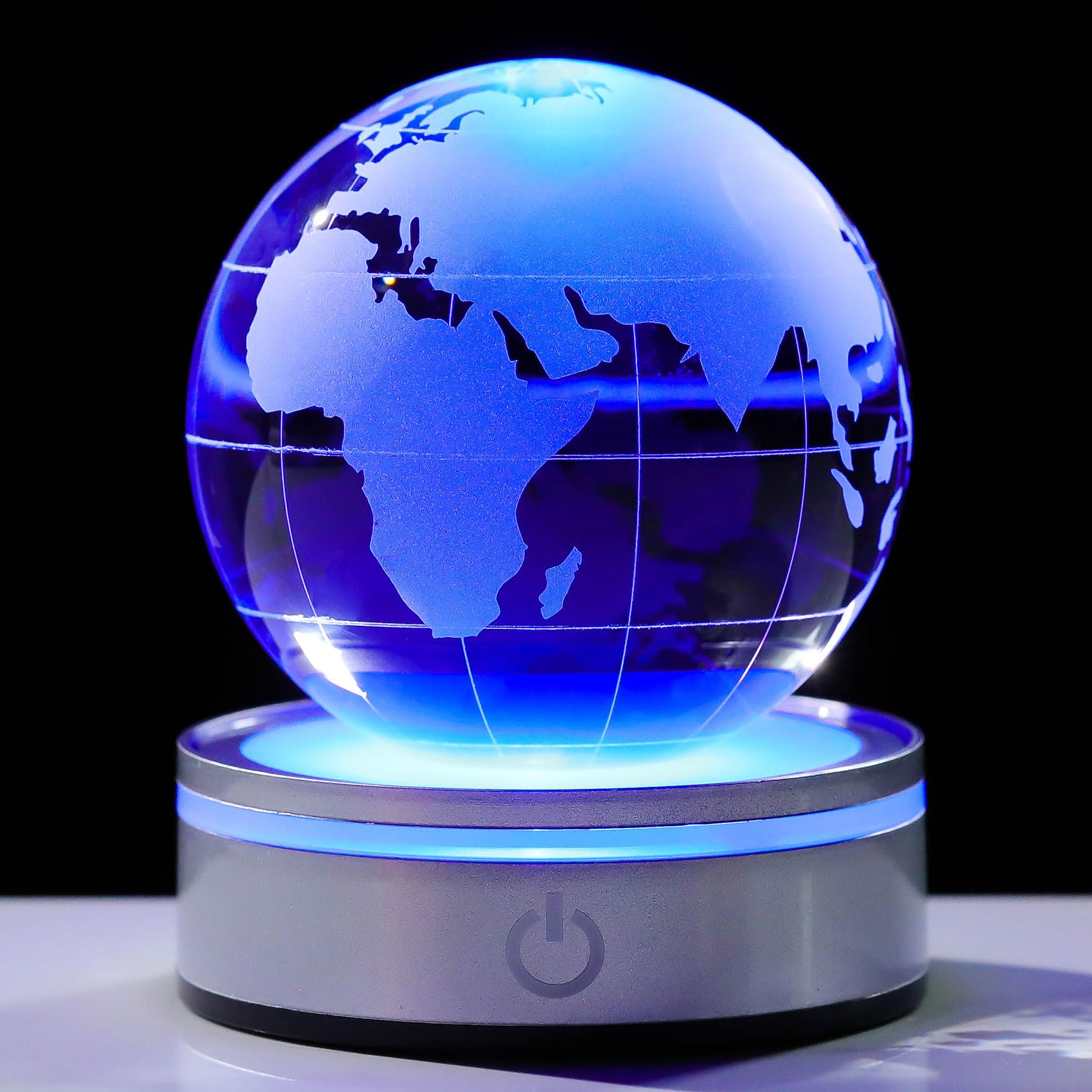 Amazon.com: Movdyka 3D Crystal Ball World Globes Figurine Space Decor ...