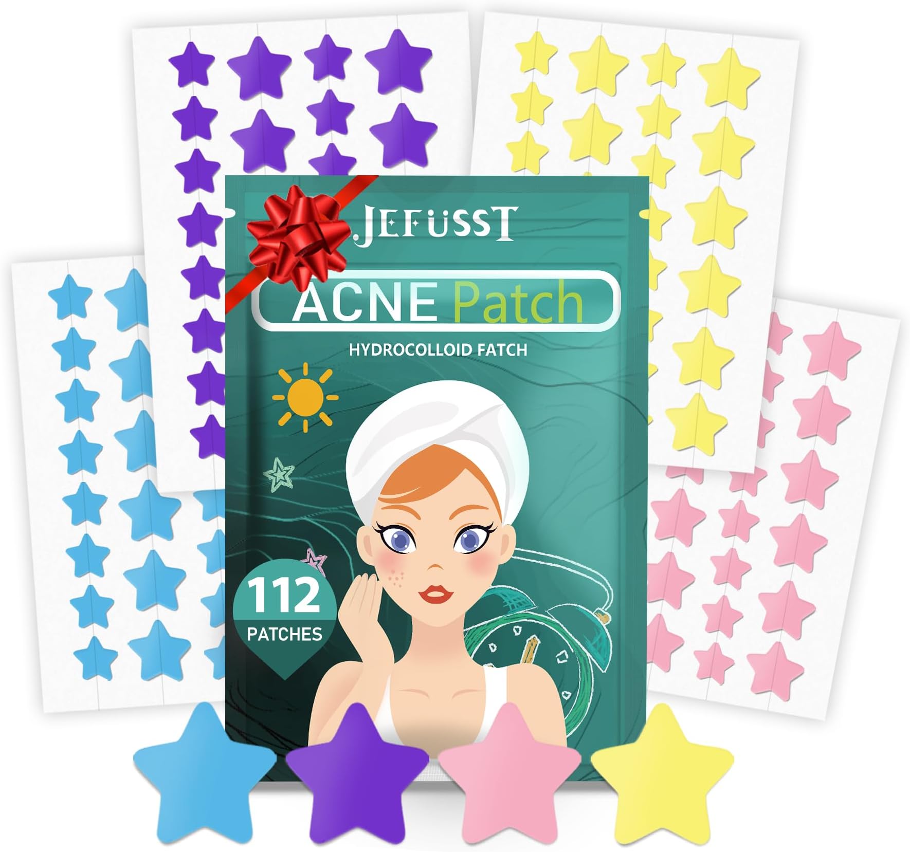 Amazon.com : Jefusst Star Acne Patches 112 Dots, Star Pimple Patch ...