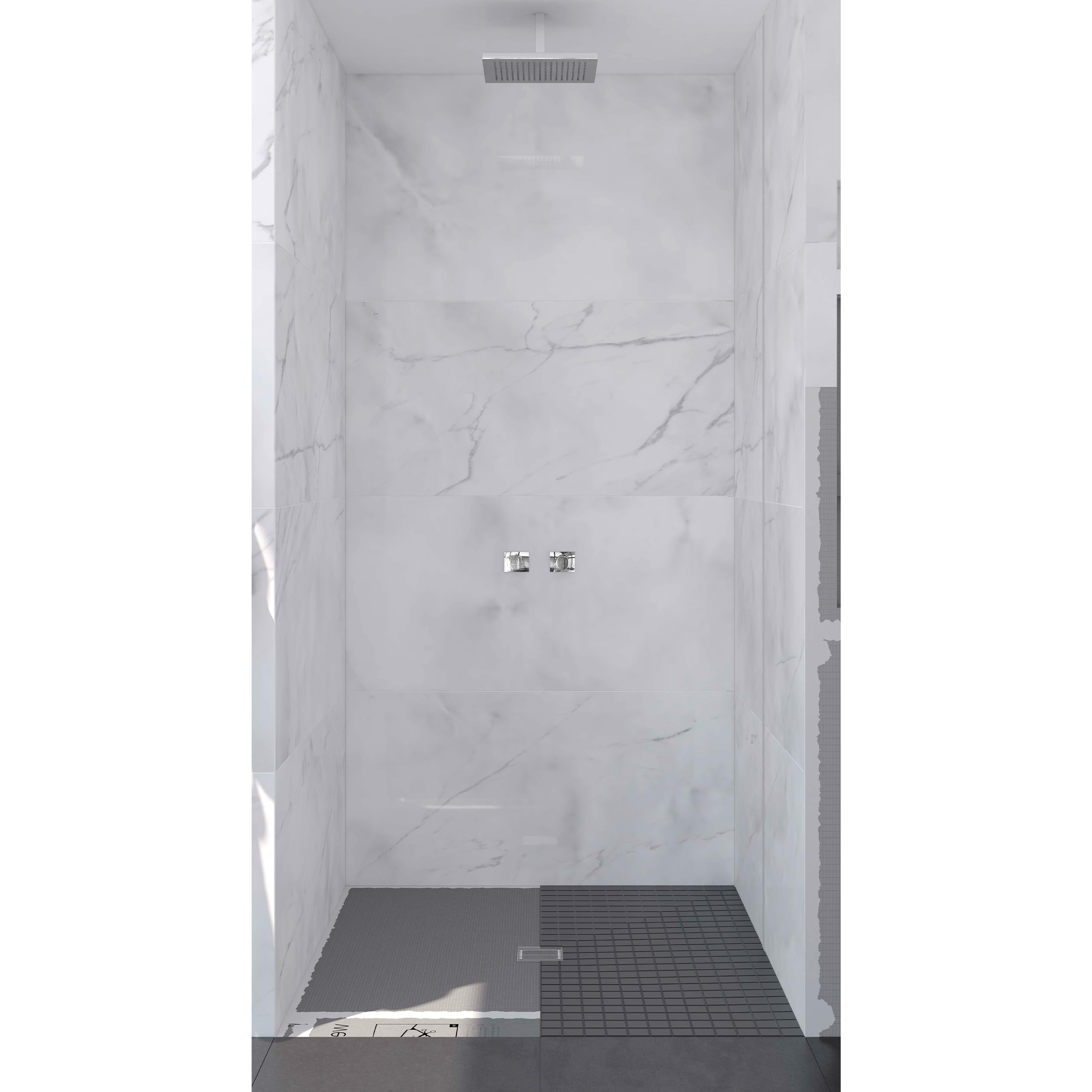 Snapklik.com : Curbless Shower Kit 36 In X 60 In Center Drain