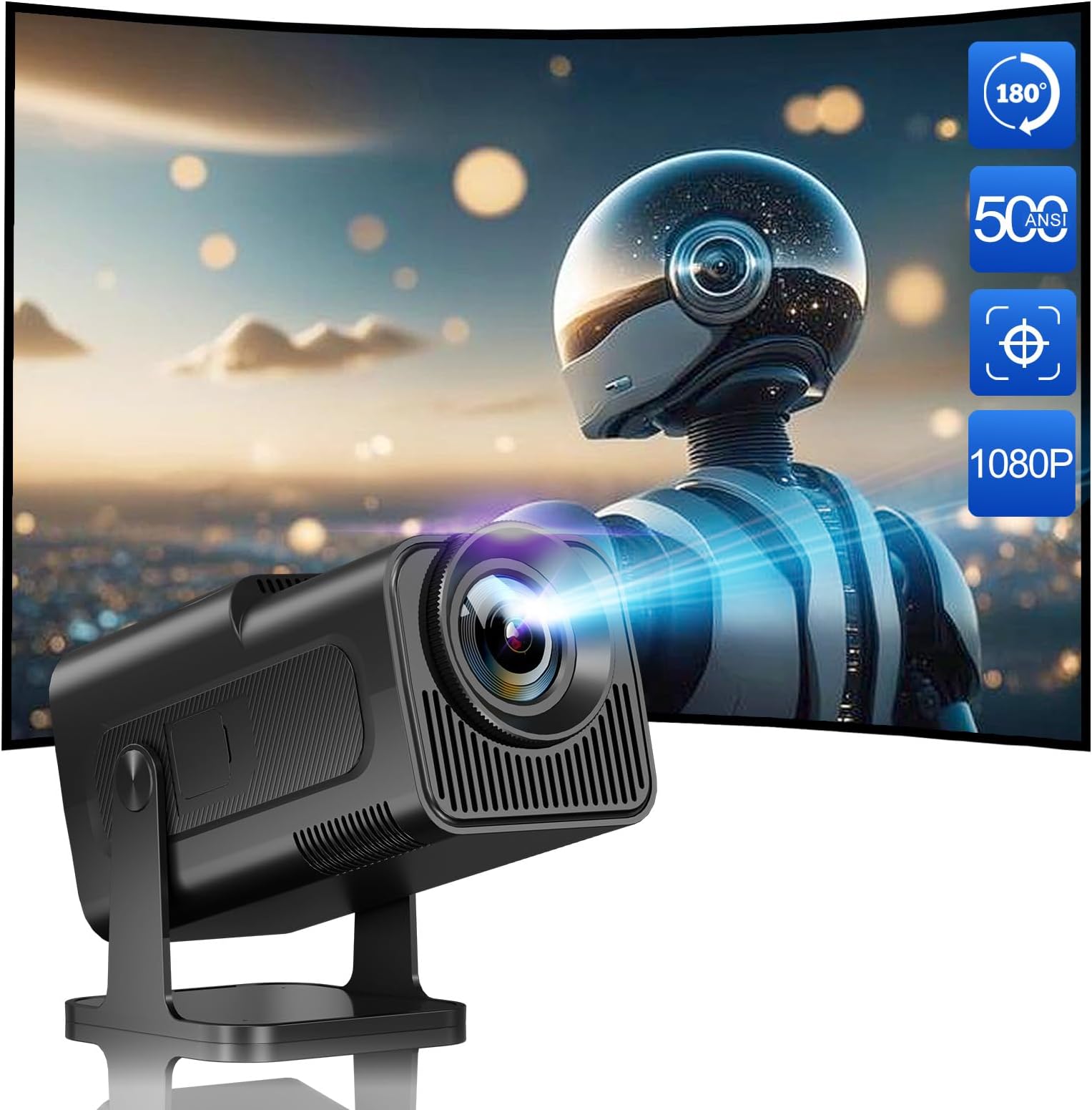 HIPPUS Mini Proyector Portatil，Proyector 4k 1080P Full HD Soporte，Vedio ...
