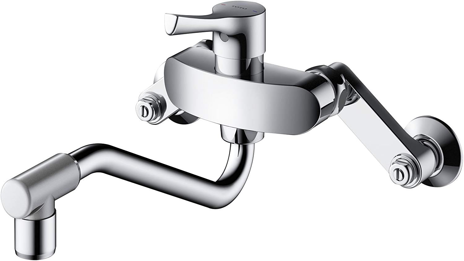 Amazon | TOTO キッチン用 壁付シングル混合水栓(エコシングル) TKY01305JA シルバー | 洗面水栓