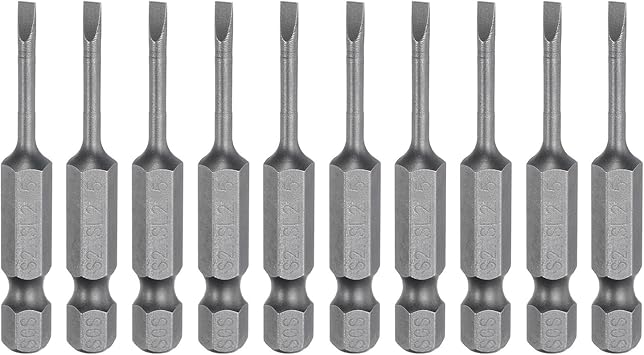 sourcing map 10pcs SL2.5 Magnetic Slotted Screwdriver Bits 2.5mm S2 ...