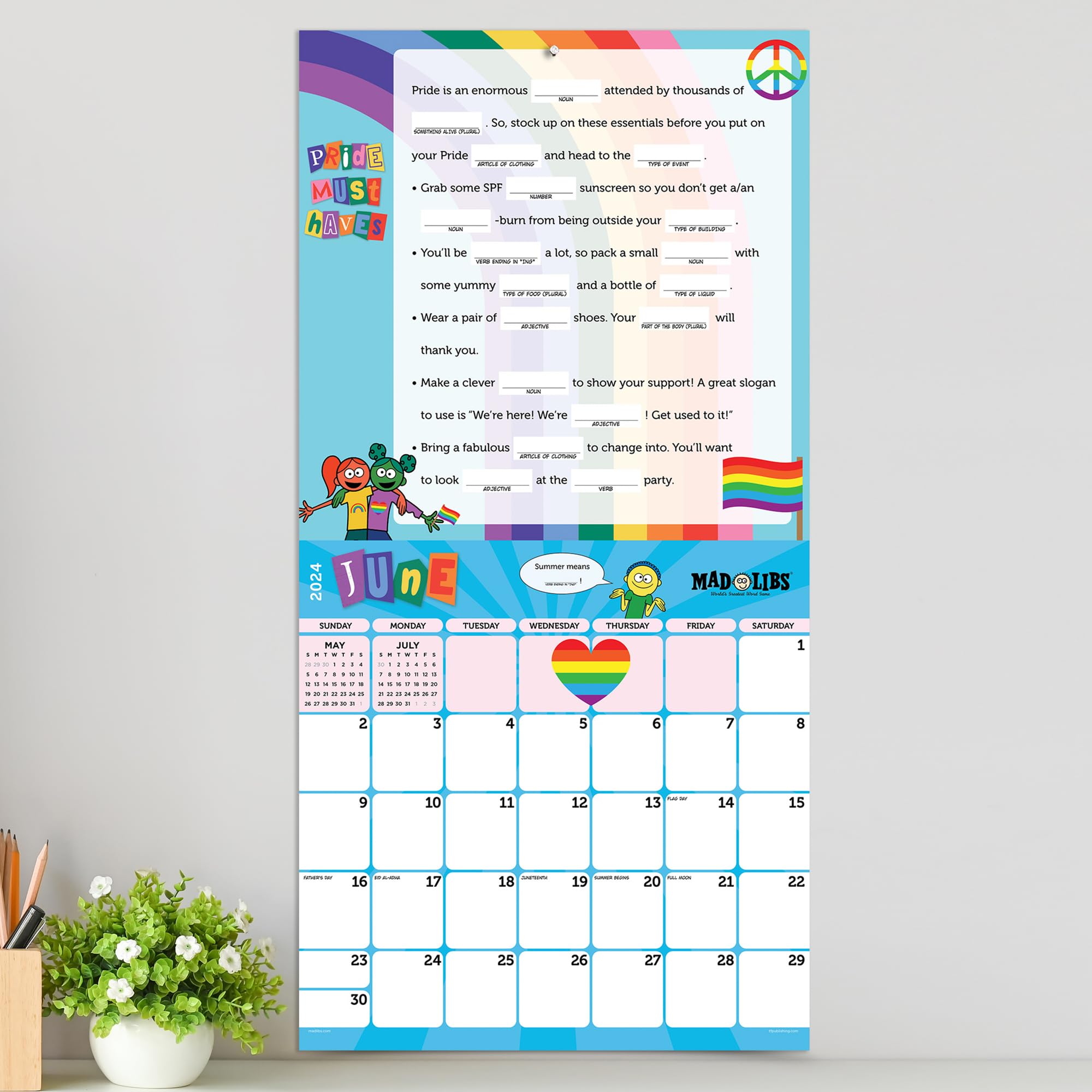 Snapklik.com : TF PUBLISHING 2024 Mad Libs Wall Calendar Large Grids ...