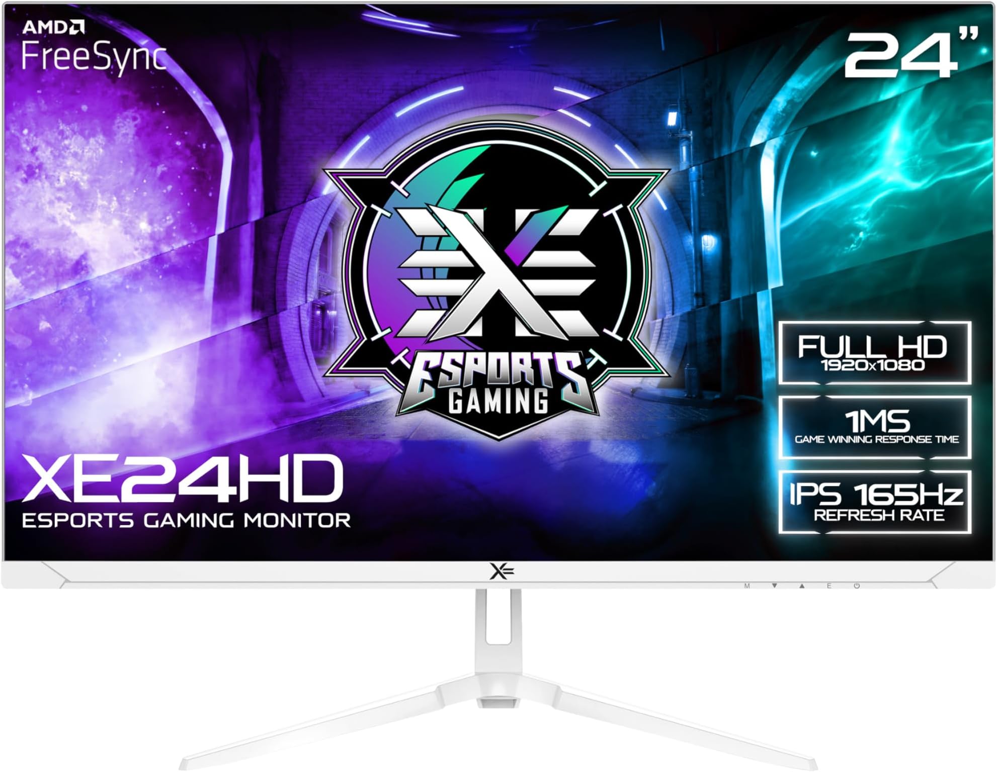 ADMI X= Gaming Monitor (165Hz / 1080p / 1ms, WHITE/FLAT, 24 Inch IPS ...