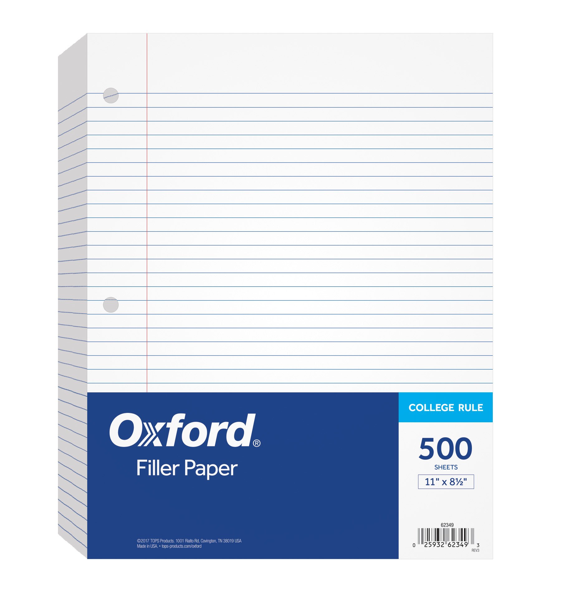 Buy Oxford Filler Paper 8 1 2 X 11 College Rule 3 Hole Punched