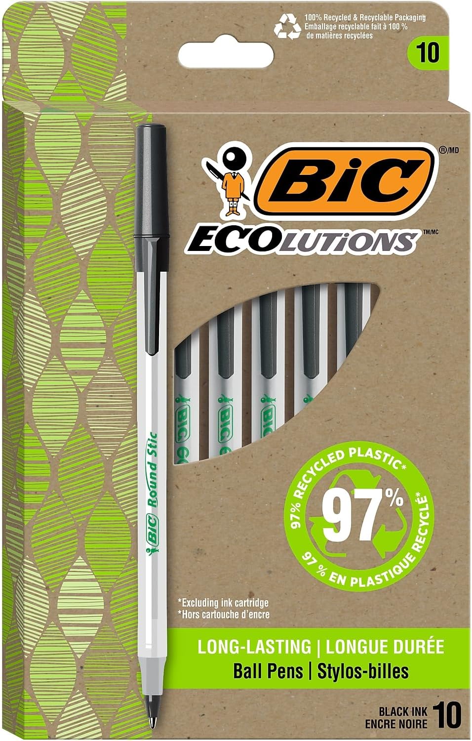 Amazon.com : BIC Round Stic Xtra Life Ballpoint Pen, Medium Point (1 ...