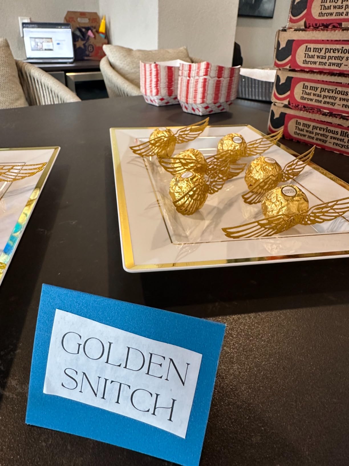 Amazon.com: 50Pcs Golden Snitch Wings Chocolate Decoration, Coldairsoap ...