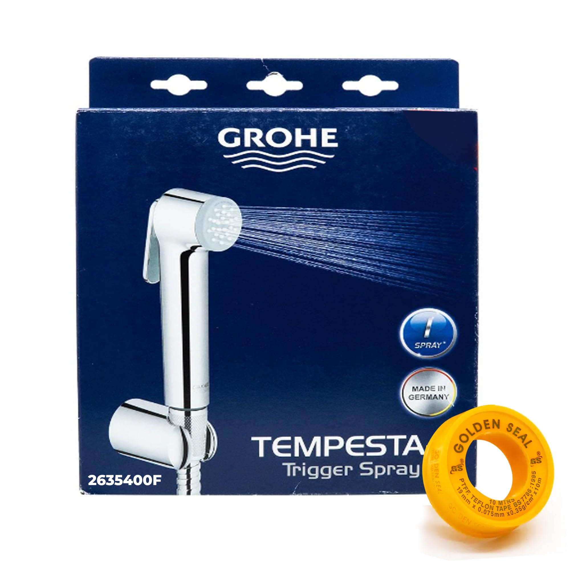 Duravel GROHE Tempesta-F Trigger Spray Hand Shower Set with Teflon Tape ...
