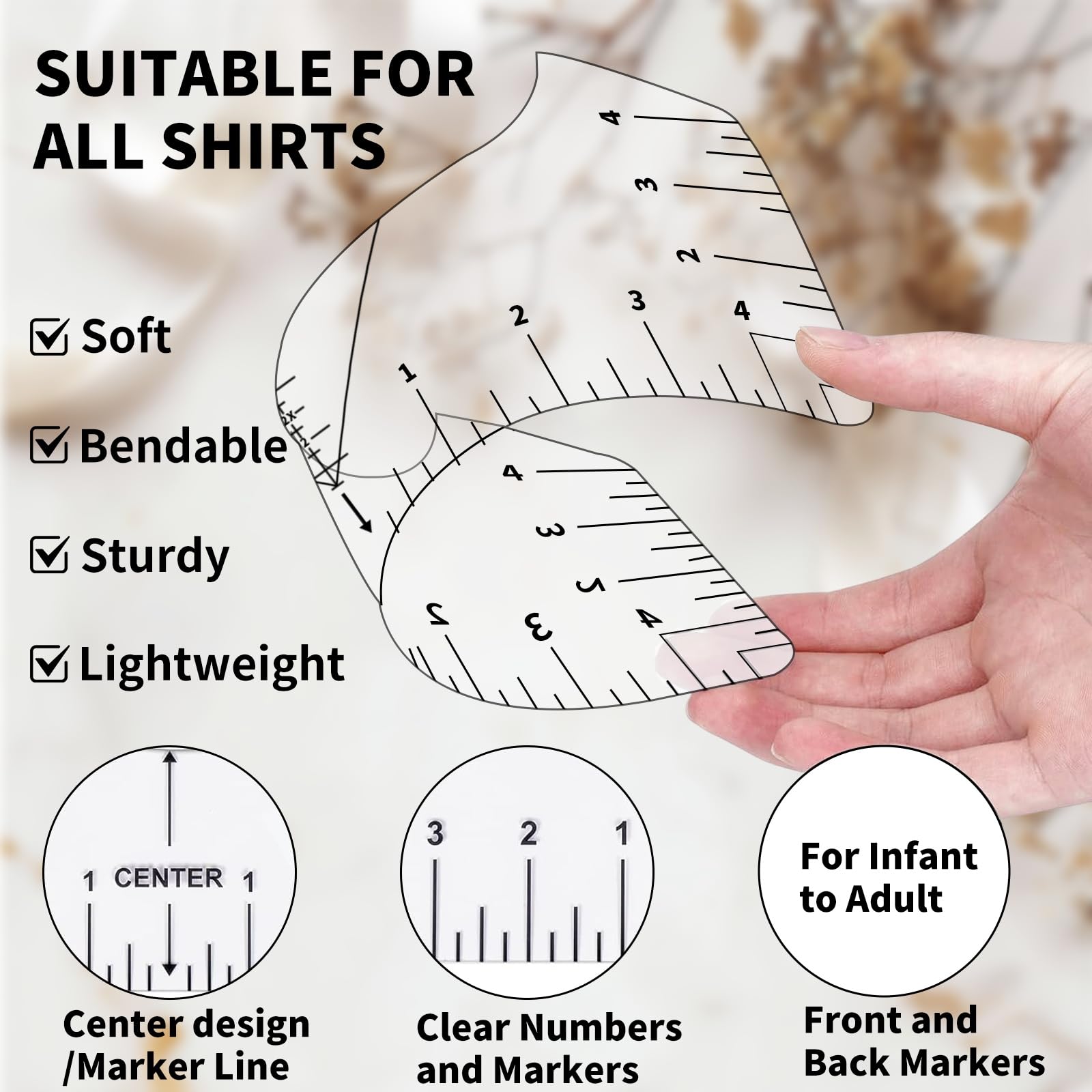 Snapklik.com : Tshirt Ruler Guide For Vinyl Alignment, T Shirt Rulers ...