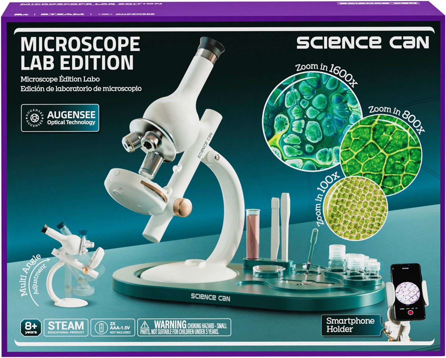 Amazon.com: Kids Microscope,40-1600x Microscope Kit for Kids Beginners ...