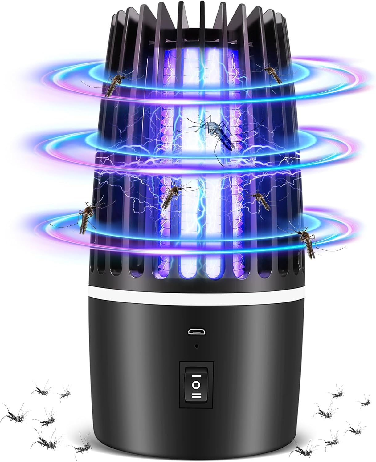 Electric Mosquito Killer, USB Rechargeable Bug Zapper, Fly Killer Indoor with Ultraviolet Lamp ...
