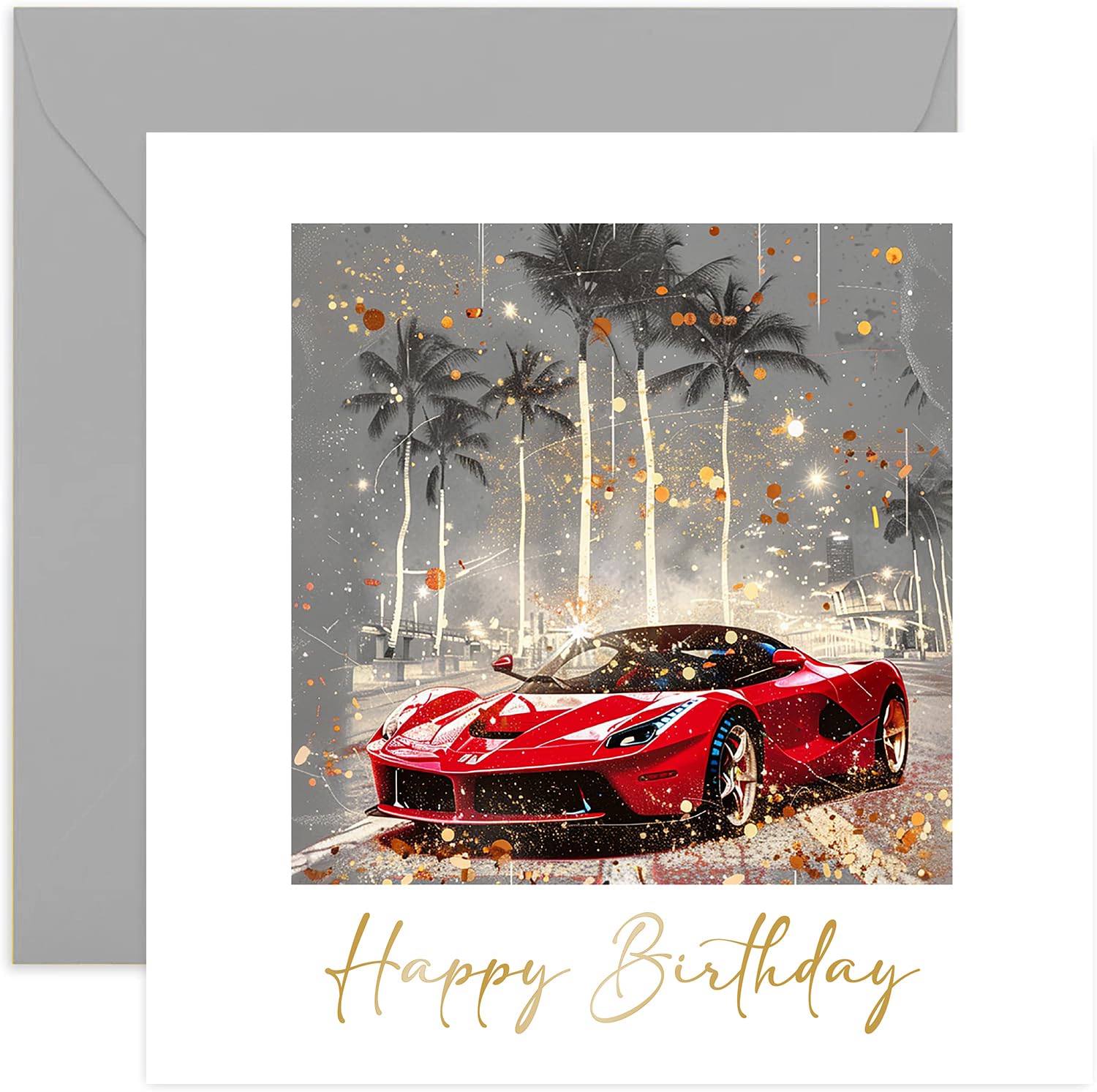 Old English Co. Sports Car Birthday Cards for Men - Male Birthday Card ...