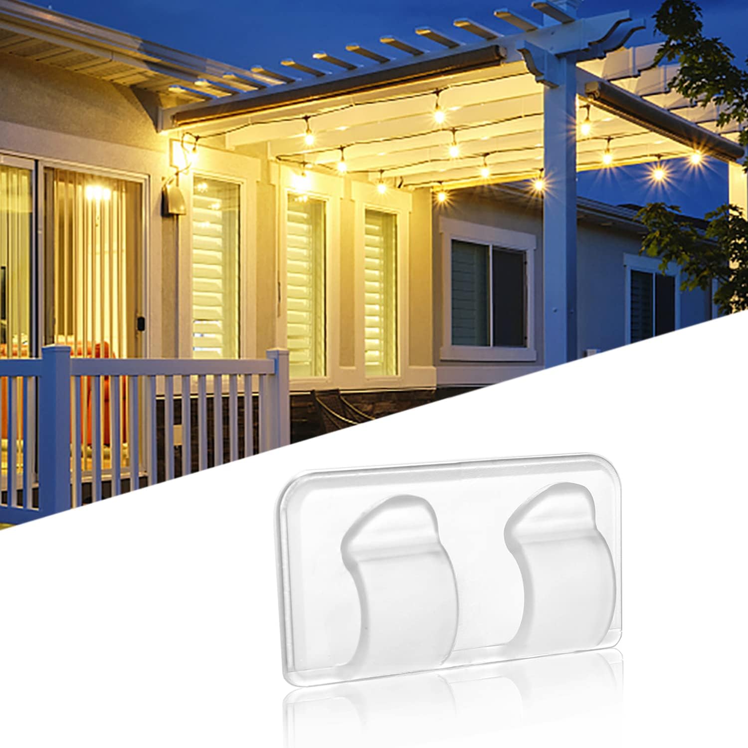 Amazon.com: Outdoor Light Clips, 25 Pack Big Outdoor Adhesive Hooks ...