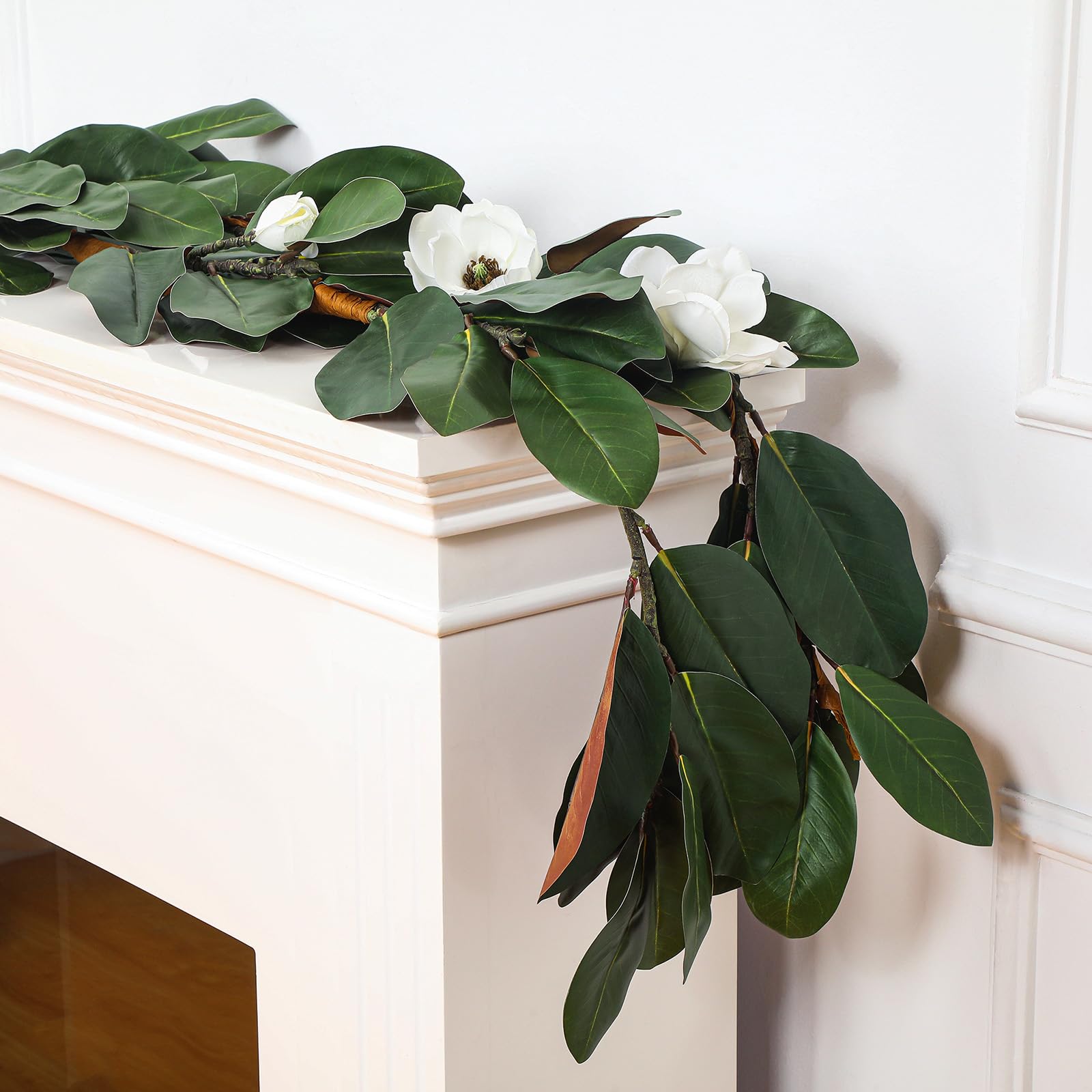 Amazon.com: Thiccywoov Magnolia Garland Artificial Magnolia Leaf ...