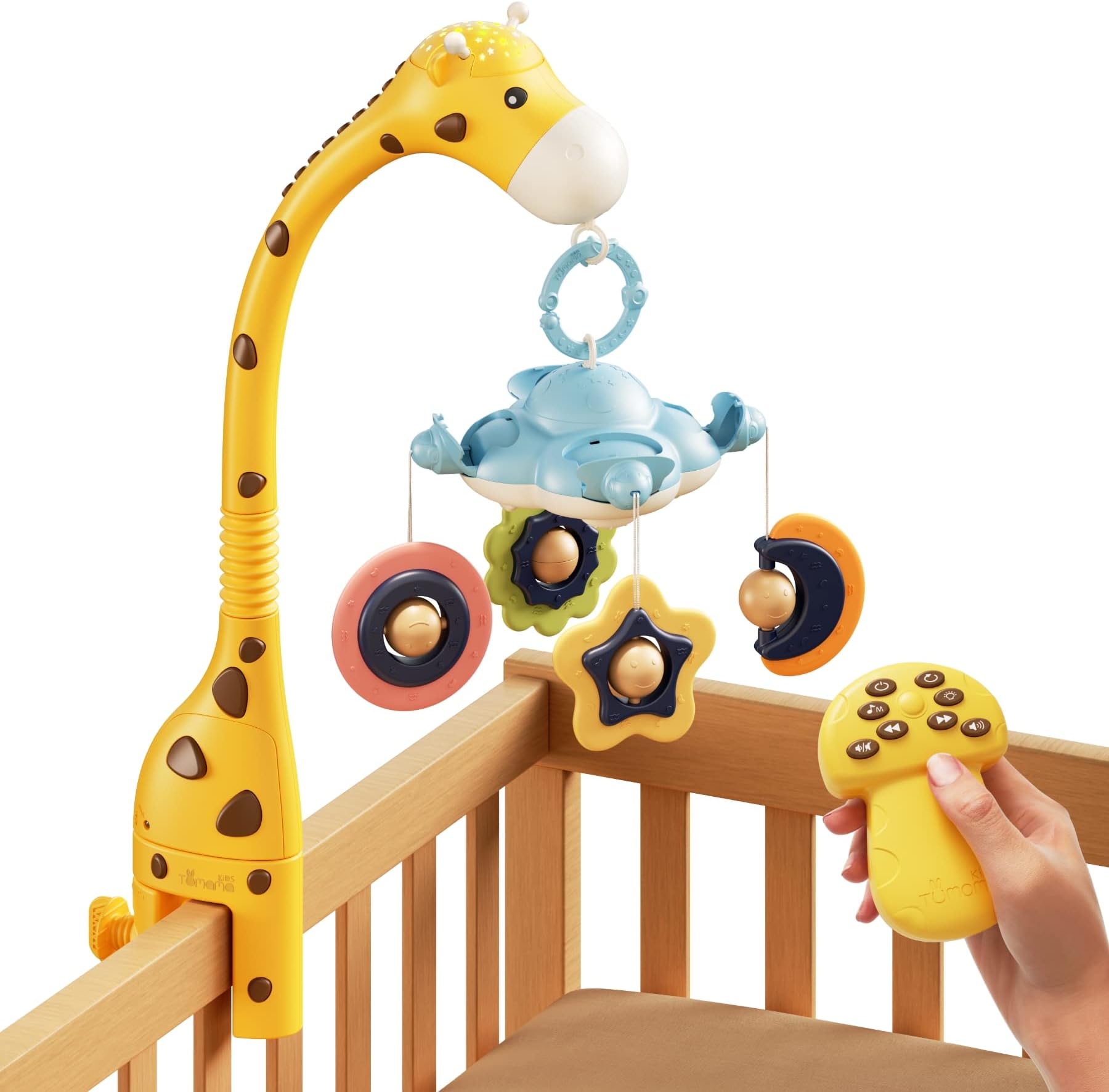 Amazon.com : TUMAMA Baby Crib Mobile,3 in 1 Crib Toys with Remote ...