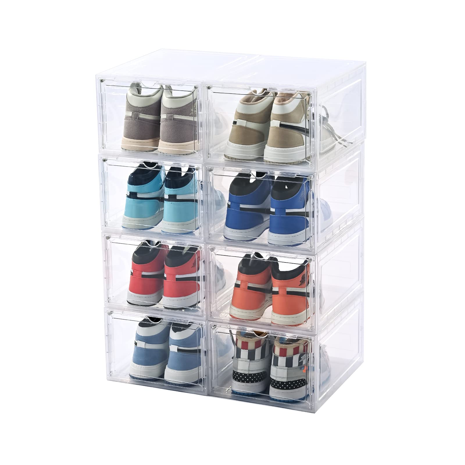 Amazon.com: KEFA XXL Magnetic Drop Front Shoe Storage Box, 8 PACK Shoe ...