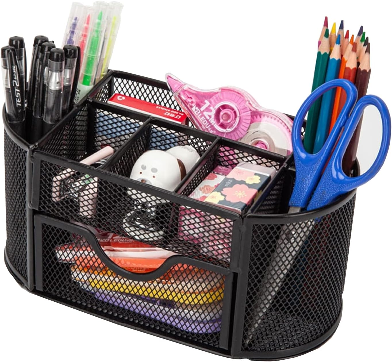 Amazon.com: Comix Mesh Pen Pencil Holder Desk Organizer, 8 Compartment ...