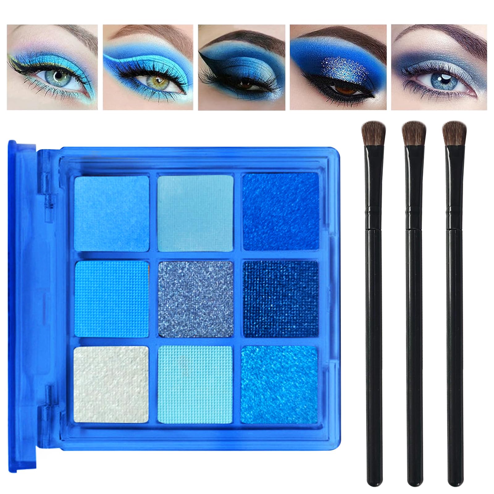Leogony Blue Eyeshadow Palette, Matte Eye Shadows Pallets Women ...