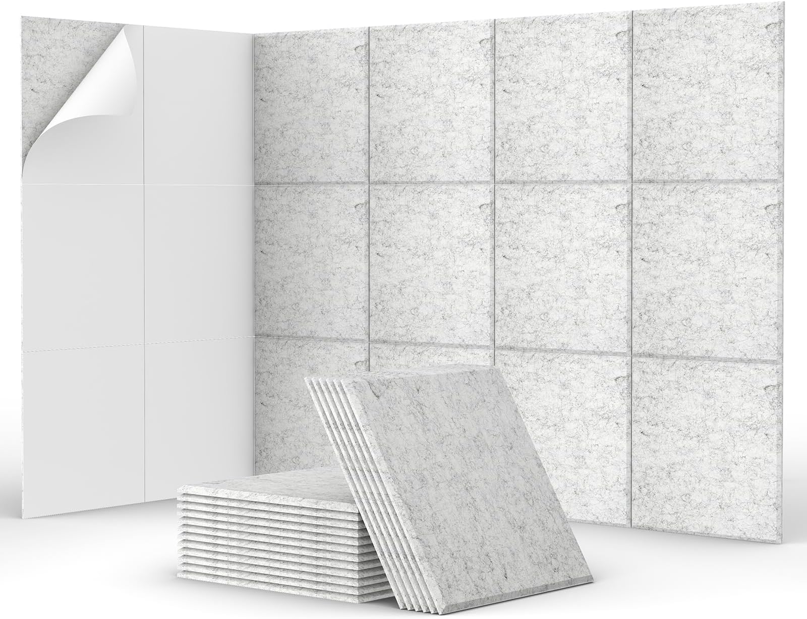 18 Pack Sound Proofing Panels Self-adhesive, TONOR 30x30x0,9cm Square ...