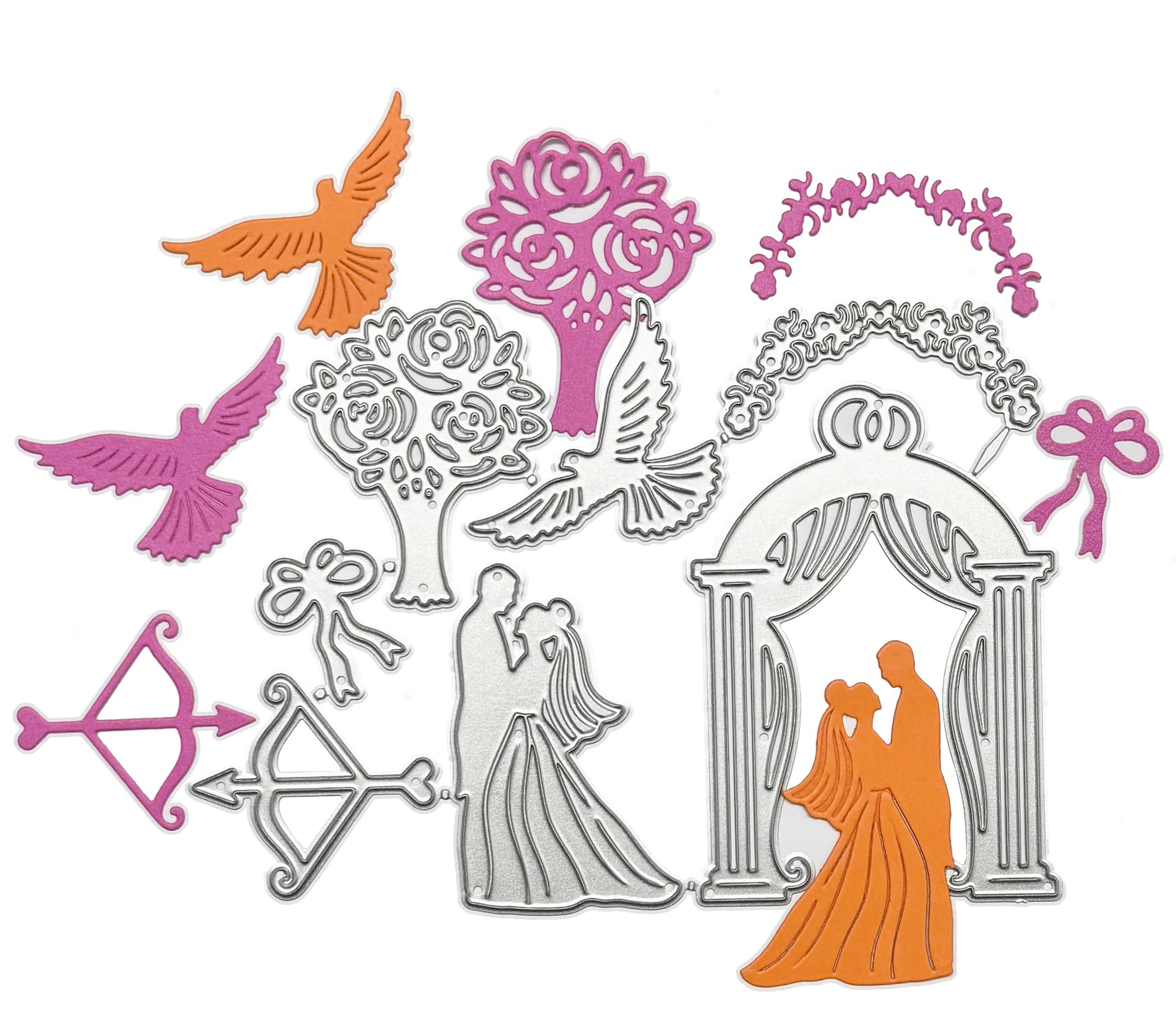 Amazon.com : Couple Metal Cutting Dies for Valentine's Day Bride and ...