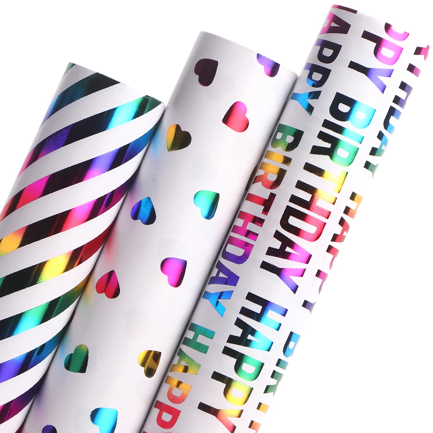 Snapklik.com : Ribbli Birthday Wrapping Paper Iridescent Gift Wrap Mini ...