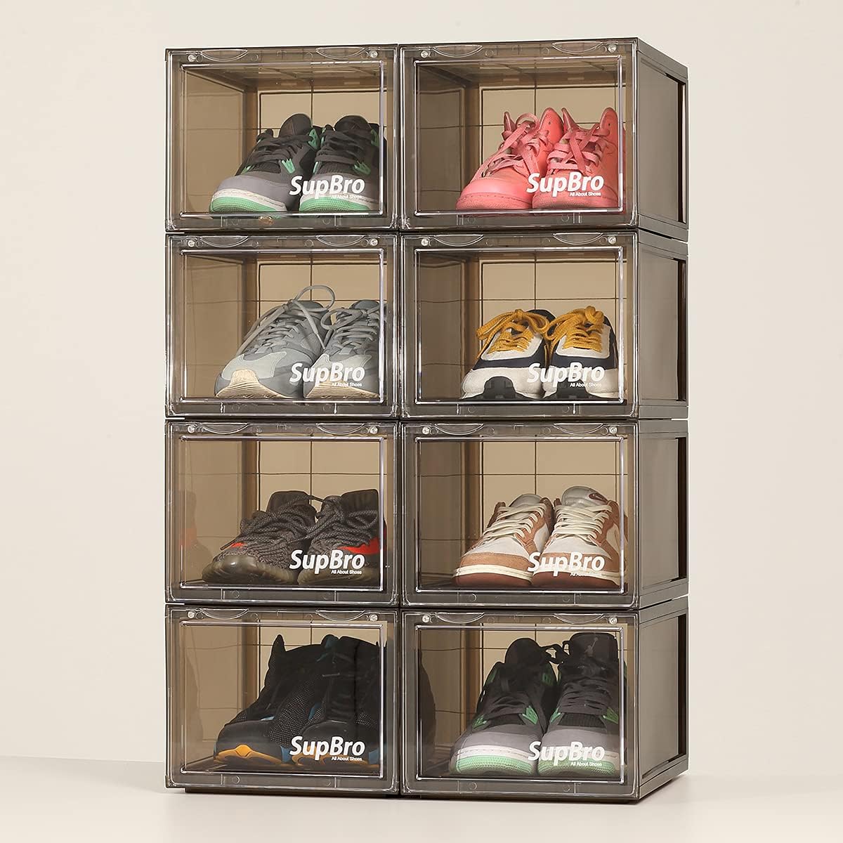 SupBro Caja de colección Caja de almacenamiento de fácil acceso Caja de zapatos apilables de ...