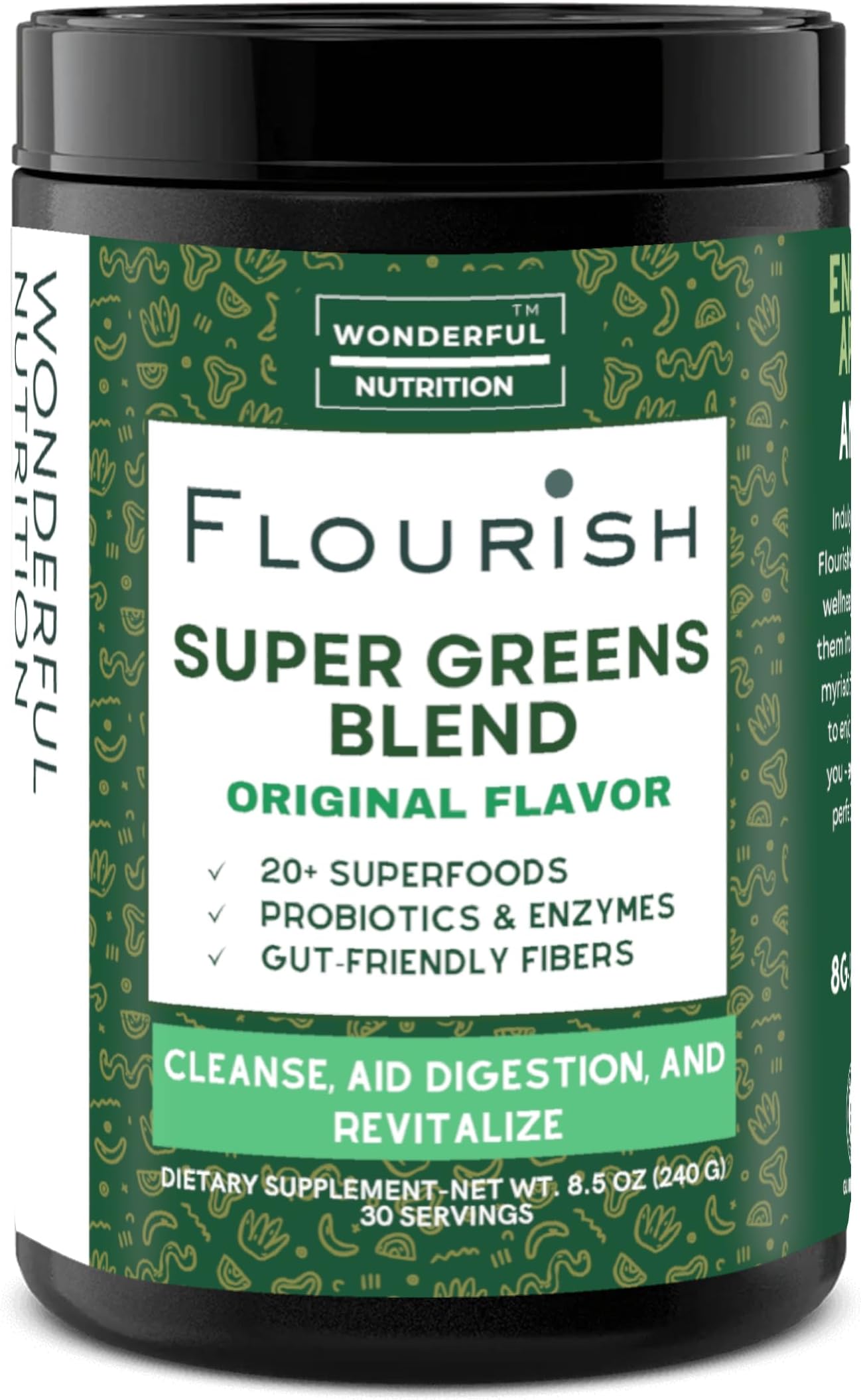 Amazon.com: Wonderful Nutrition Flourish Super Greens. Greens Powder ...