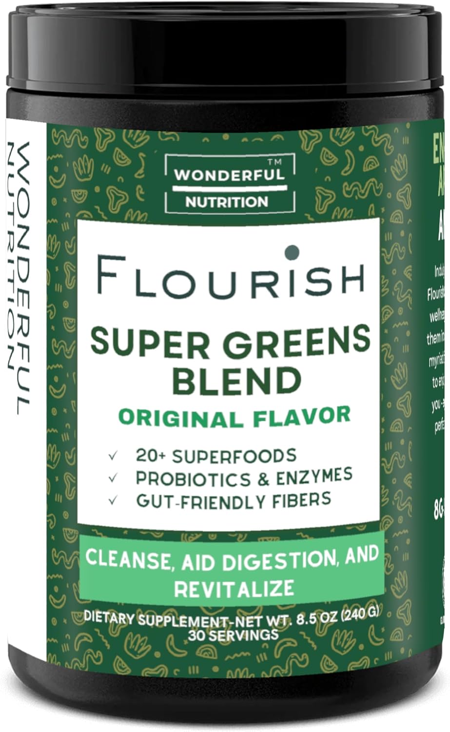 Amazon.com: Wonderful Nutrition Flourish Super Greens. Greens Powder ...