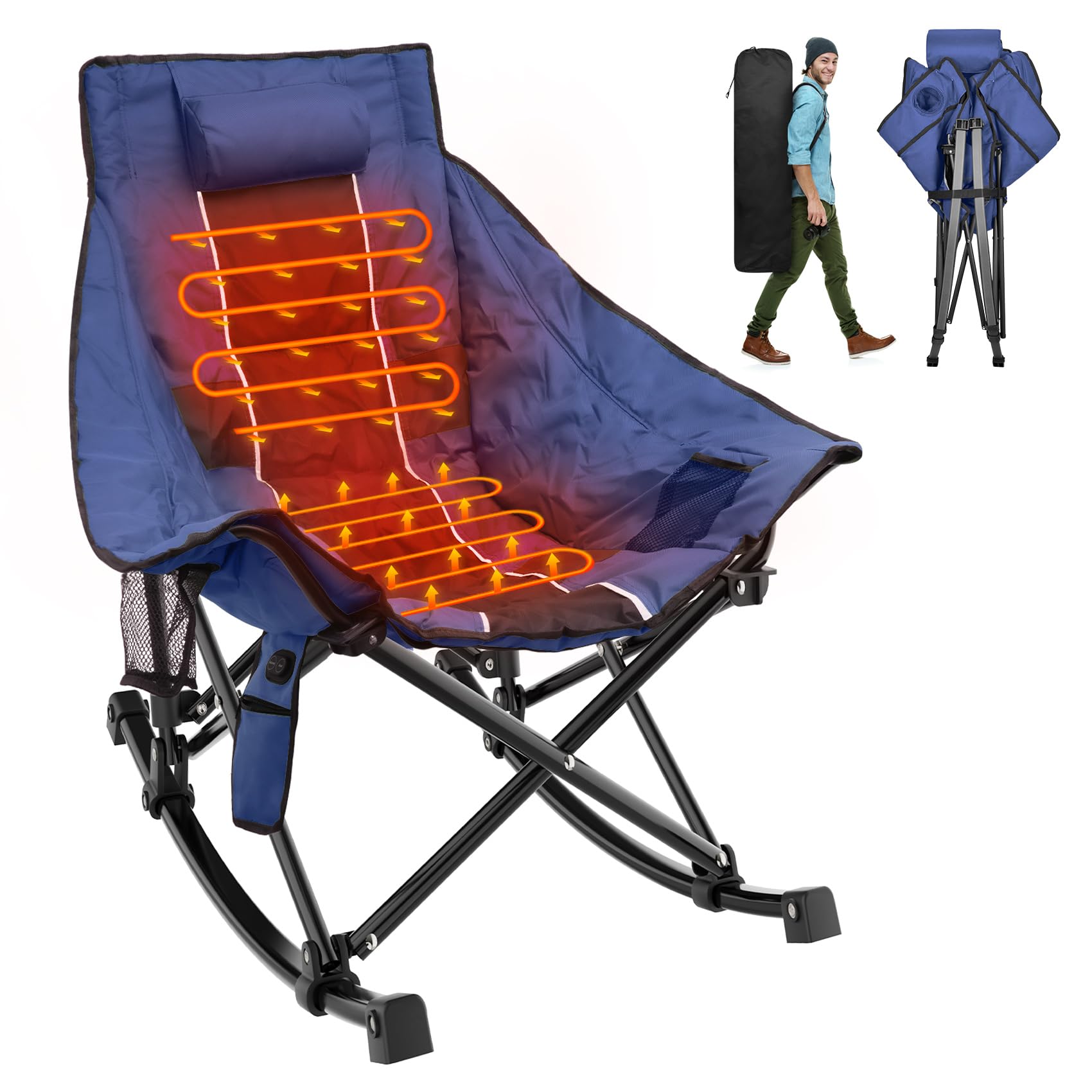 Amazon.com: Suteck Heated Rocking Camping Chair, XL Oversized Rocking ...