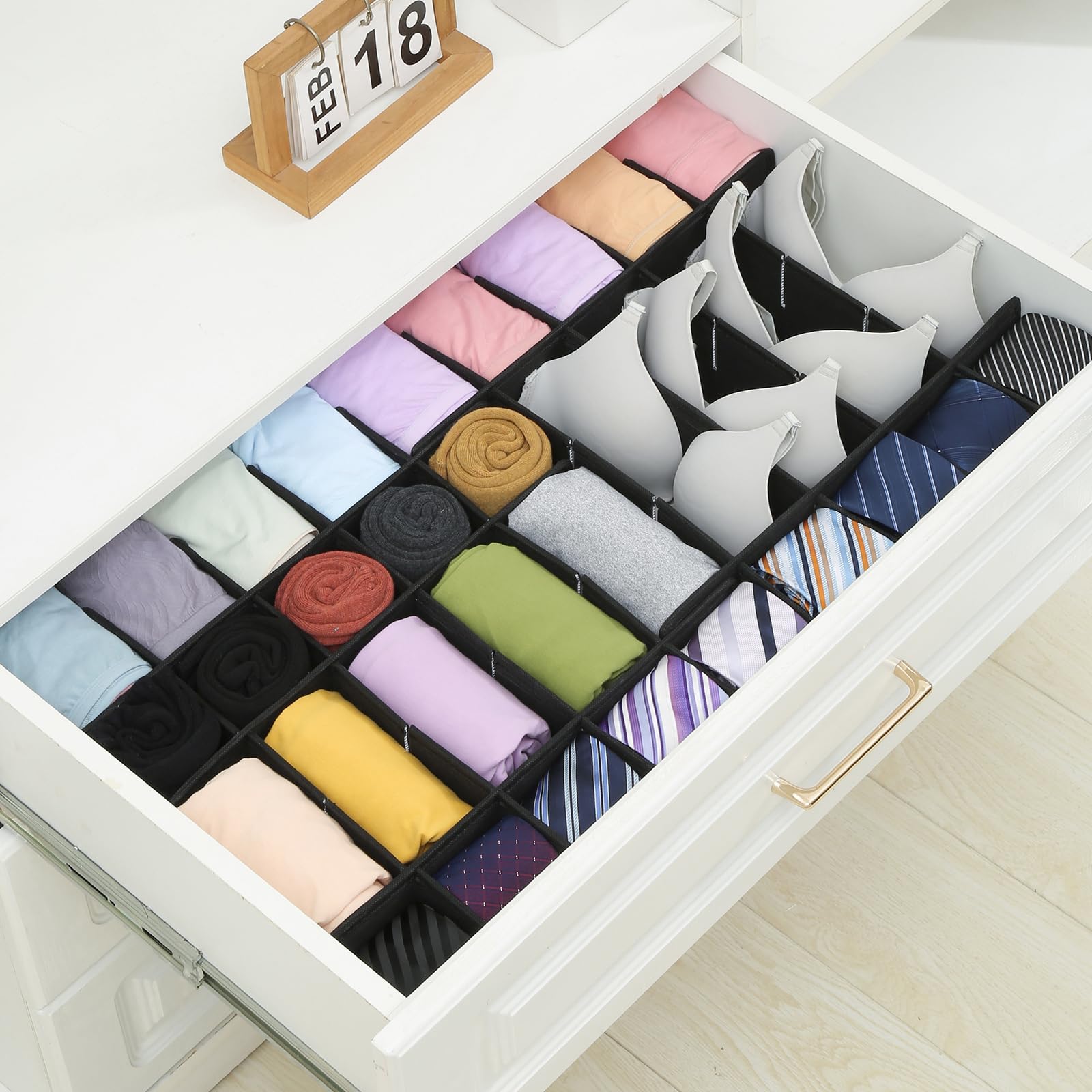 Amazon.com: Qozary 16 Pack Fabric Adjustable Drawer Divider - Dresser ...