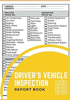 Driver's Vehicle Inspection Report: Vehicle's Daily Inspection ...