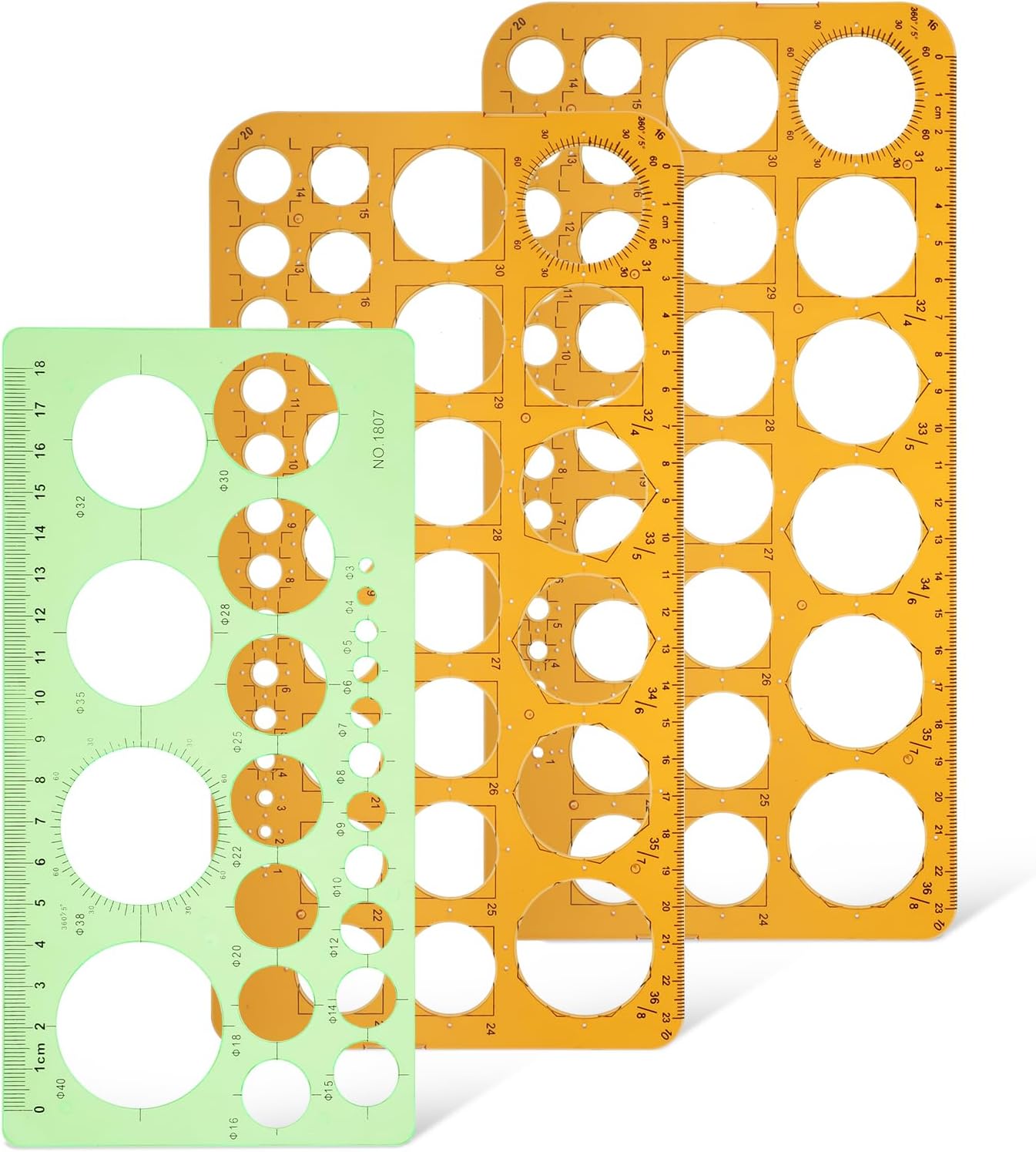 Bewudy 3PCS Circle Round Stencil Template Artist Design Drawing Aid ...