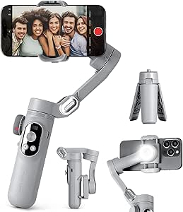 YOMYM Estabilizador para Celular 3 Ejes, Cardán Portátil y Plegable ...