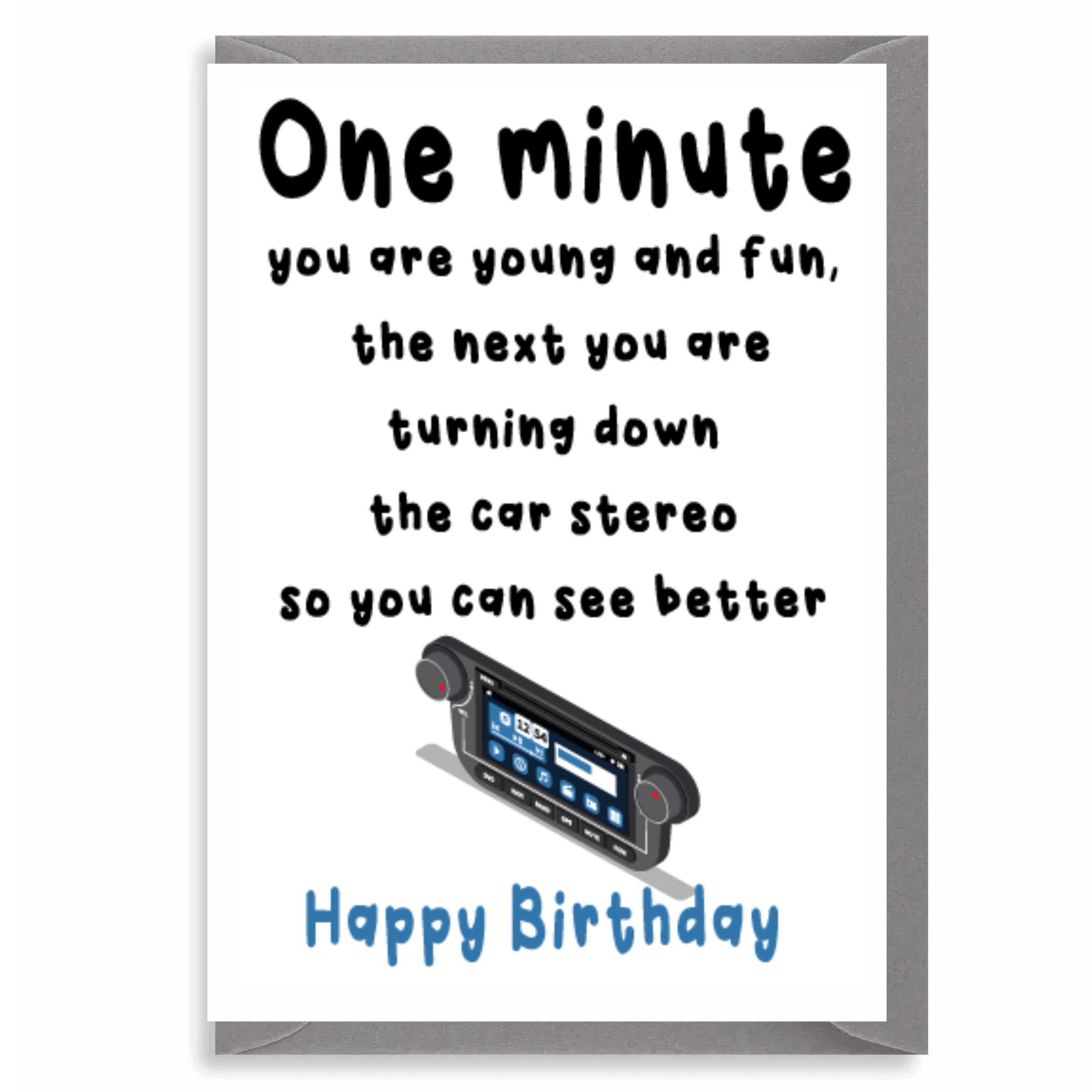 Funny Birthday Cards for Women Men - Car Stereo - Rude Birthday Cards ...