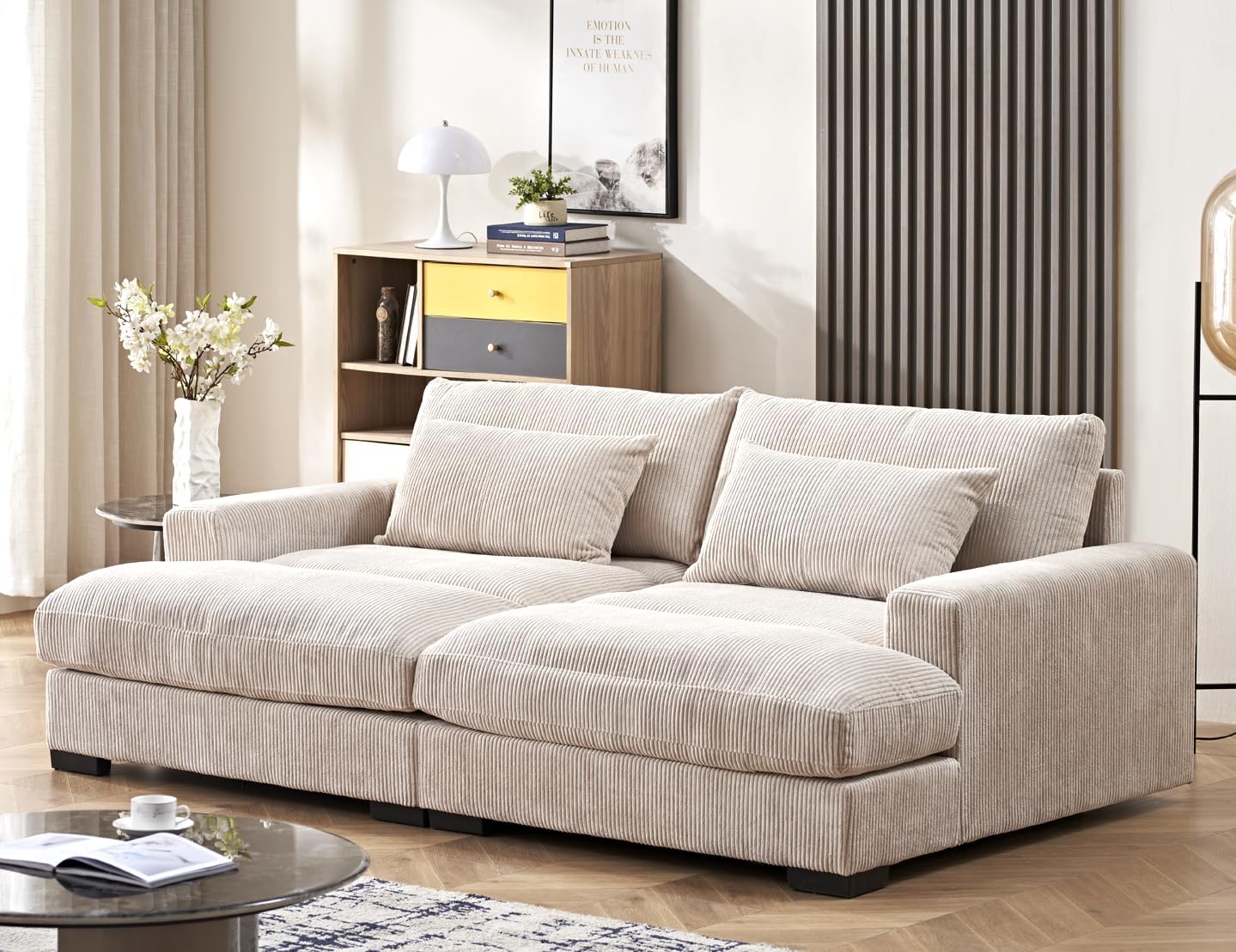 Amazon.com: Oversized Chaise Lounge Chair Indoor, Extra Deep Seat ...