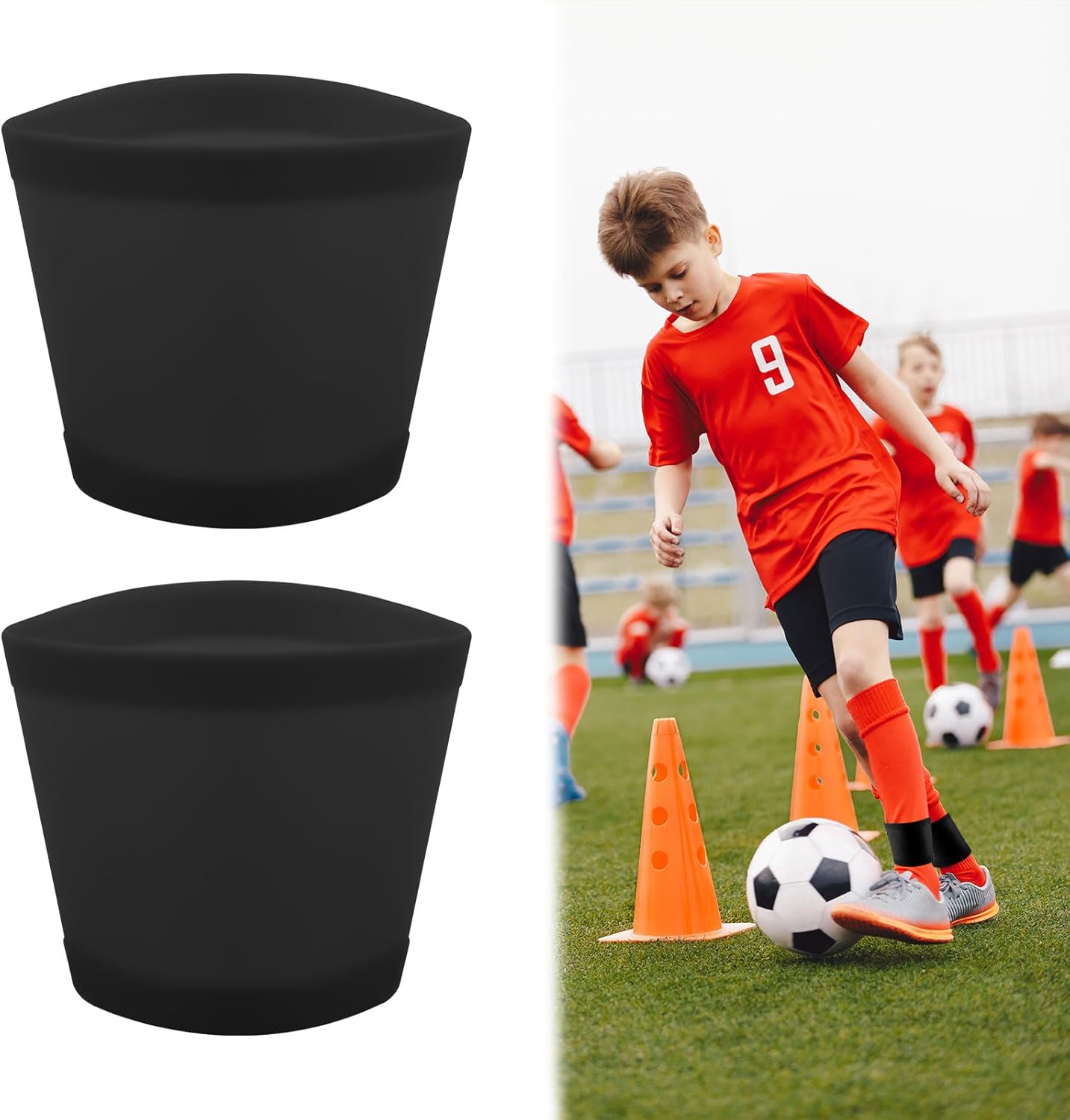 Amazon.com : Soccer Leg Bands, Soft Silicone Soccer Shin Guard Straps ...