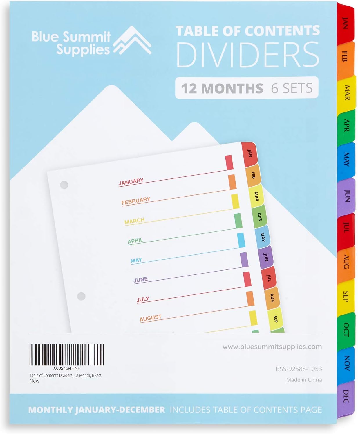 Amazon.com: Universal 24810 Table of Contents Dividers, Assorted Color ...