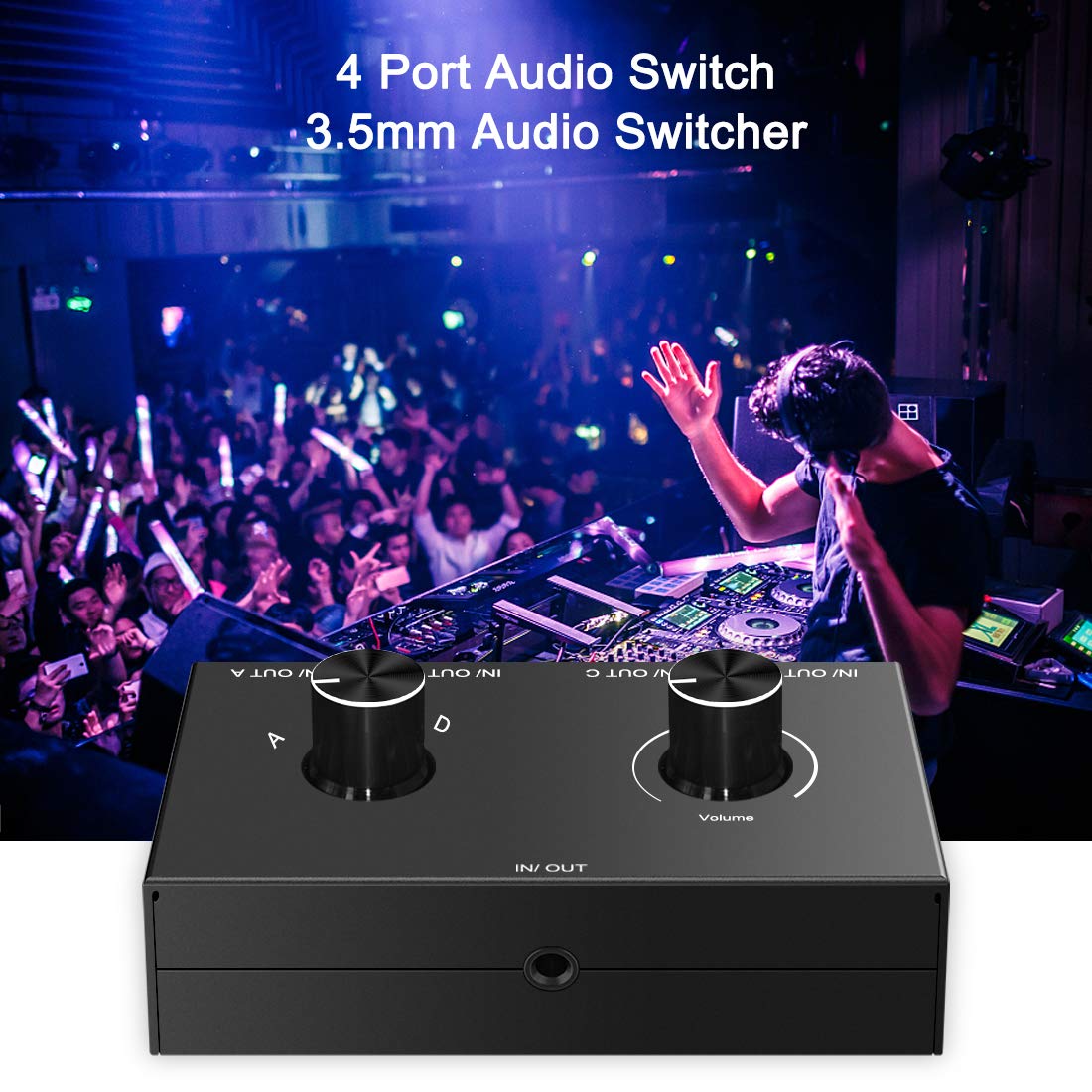Snapklik.com : 4 Way 3.5mm Stereo Audio Switch, AUX 3.5mm Audio Switch ...