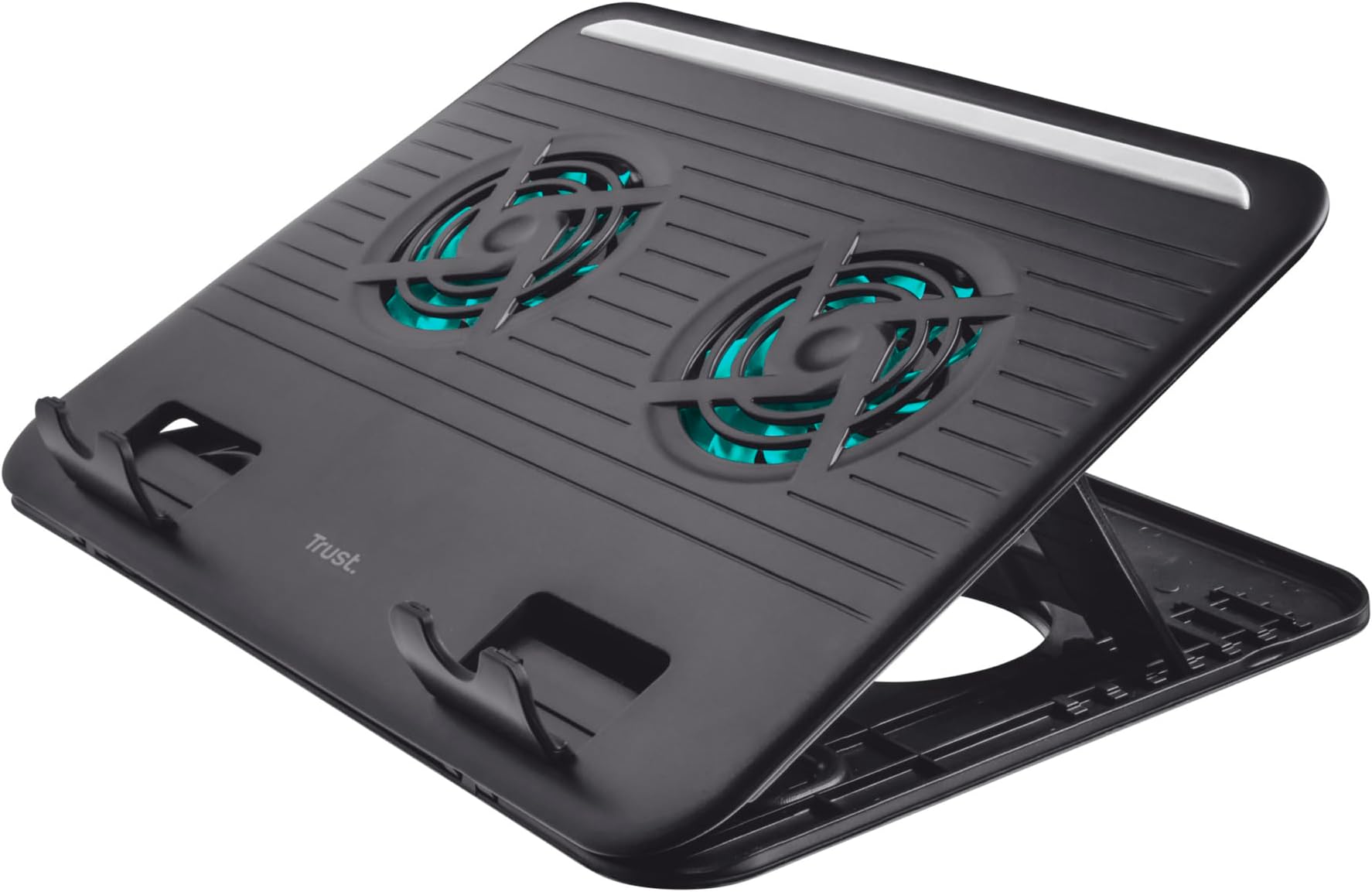 Trust Cyclone Laptop Stand 16", 2 Fans Cooling Pad, Riser with USB Fan ...