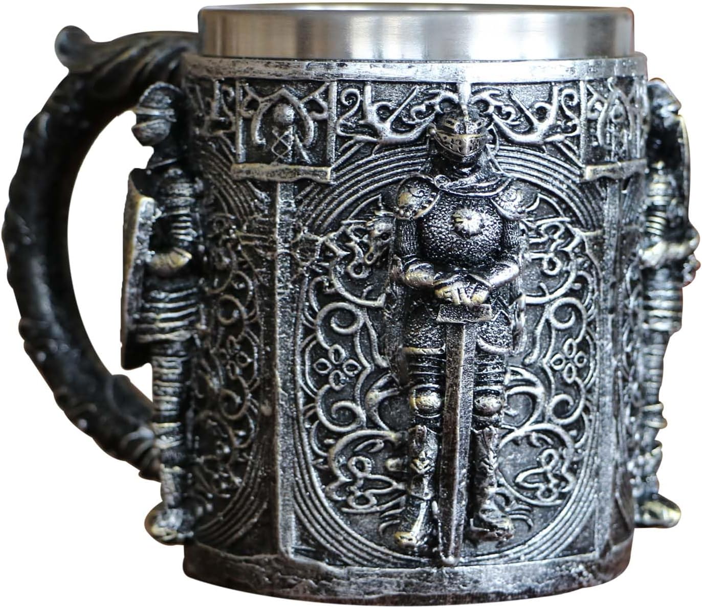 Amazon.com | Medieval Viking Knight Resin Stainless Steel Mug, Drinking ...