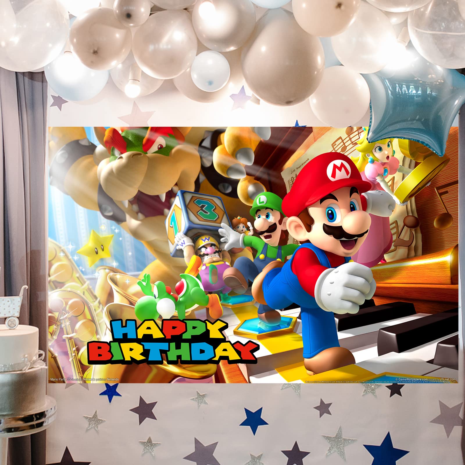 Buy Super Mario Happy Birthday Backdrop Video Game Theme Photography ...