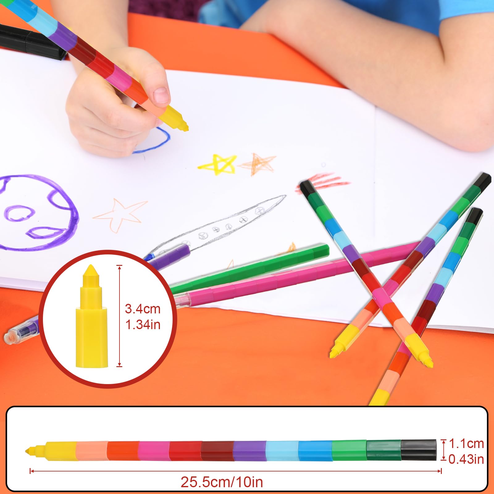 Snapklik.com : Marspark 20 Pcs Stackable Crayons Stacking Buildable ...