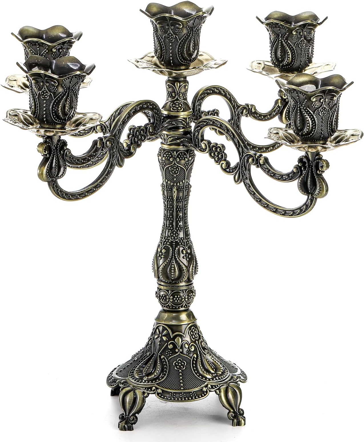 Amazon.com: OwnMy 5 Arms Cast Iron Candlestick Holder Vintage Taper ...