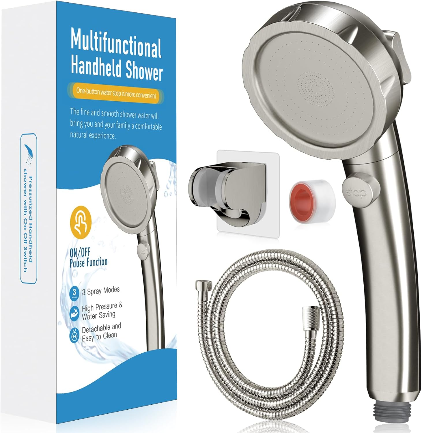 HEROBAI High Pressure Shower Head with Handheld, Water Saving Shower ...